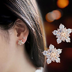 Sweets Bling Snowflake Stud Earrings Big Flower Zircon Earring Women's Accessories Jewelry Gift to Girlfriend Fashion Professionals