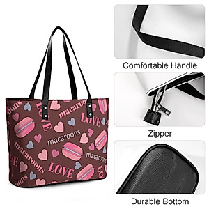 Womens Handbag Hearts And Love Pink Pattern Leather Tote Bag Top Handle Satchel Bags For Lady