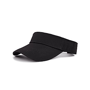 Century Star Visors for Women Mens Sun Visor Hats Sports Outdoor Hat Tennis Running Summer Adjustable Beach Cap for Dad Deep Black One Size