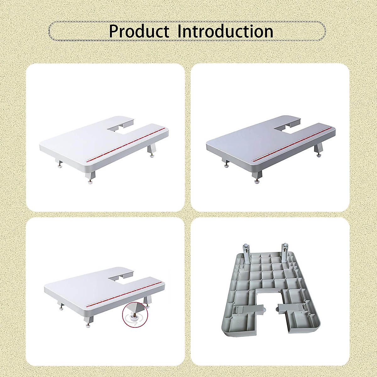 VANELY Sewing Machines Extension Table For Singer 4411, 4423, 4432,4452,5511,5523 Heavy Duty Sewing Machines (Gray)