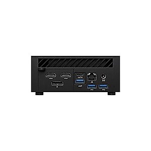 ASUS ExpertCenter PN52 Mini PC Barebone with AMD 8-Core R7-5800H, Quad-4K displays, 7 x USB, up to 64GB DDR4 RAM, Triple Storage Design, WiFi 6E, Bluetooth, USB-C with VESA Mount,Black