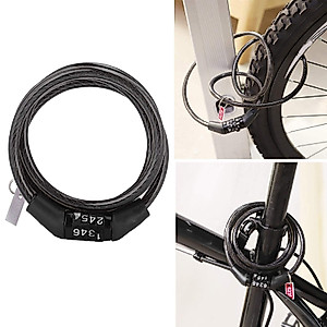 No Key Waterproof Passwords Bike Security Lock, Anti-Theft Bike Coded Cable Lock, Easy to Operate, Mountain Bicycle Children for Bike Home