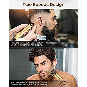 Qhou Hair Trimmer, Upgraded T Outline Clippers for Men, Cordless Electric Hair Trimmer Hair Cutting Kit with Hair Clippers Cordless Rechargeable Hair Cutter Shaving with LED Display