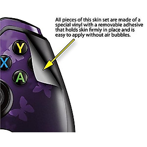 WraptorSkinz Decal Style Vinyl Skin Wrap compatible with XBOX One Original Wireless Controller Bokeh Butterflies Purple