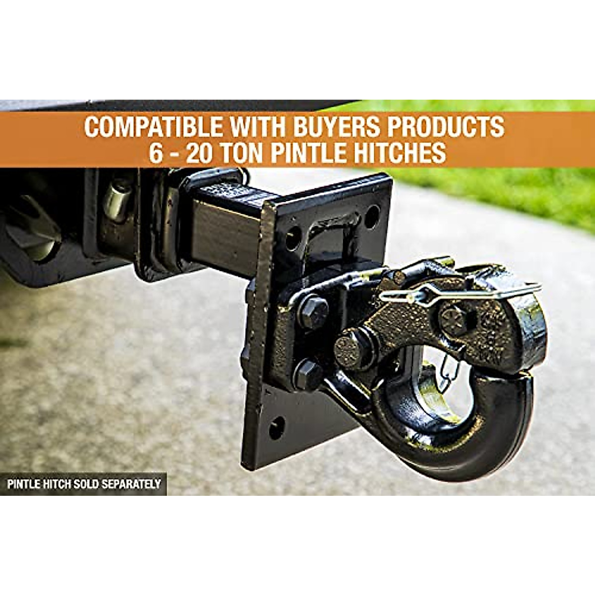 Buyers Products PM87 3-Position Pintle Hook Mount, Black, 9 in. Shank