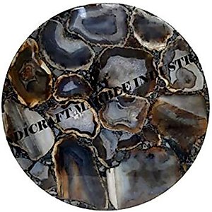 Natural Grey Agate Stone Round 30" x 30" Inch Coffee & Centre Table Top, Natural Grey Agate Stone Round Dining Table Top,Grey Agate Stone Meeting Room Table Top, Piece Of Conversation, Family HeirLoom