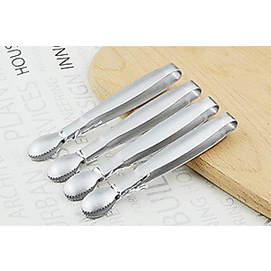 HINMAY Mini Serving Tongs 5-Inch Stainless Steel Small Appetizer Tongs, Set of 4