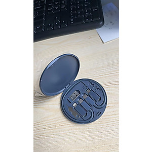 Generic 6 in 1 USB Adapter Cable Conversion Storage Box, Blue