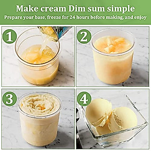 Ice Cream Pint Container Replacement for Ninja Creami Pints and Lids -16oz Cups Compatible with NC301 NC300 NC299AMZ Series Ice Cream Maker - Airtight Leak Proof Lids ，BPA-Free & Dishwasher Safe