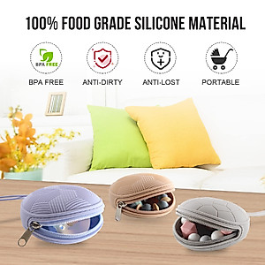 Smlpuame 4 Pack Pacifier Holder Case Set,2 Silicone Portable Pacifier Cover Pouch Bag for Diaper Bags Baby Carriage with 2 Transparent Pacifier Storage Container Box,Easy to Clean,(Green+Black)