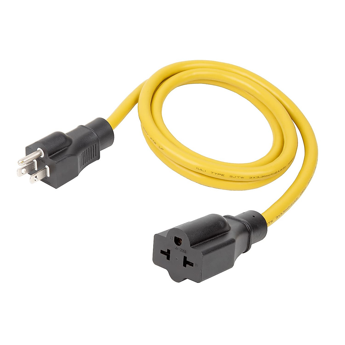 [4-in-1] 12AWG 15 Amp Household AC Plug to 20 Amp T Blade Adapter Cable,5-15P to 5-20R,5-15P to 6-15R,5-15P to 6-20R, 4 in 1 AC Adapter Cable, 6FT