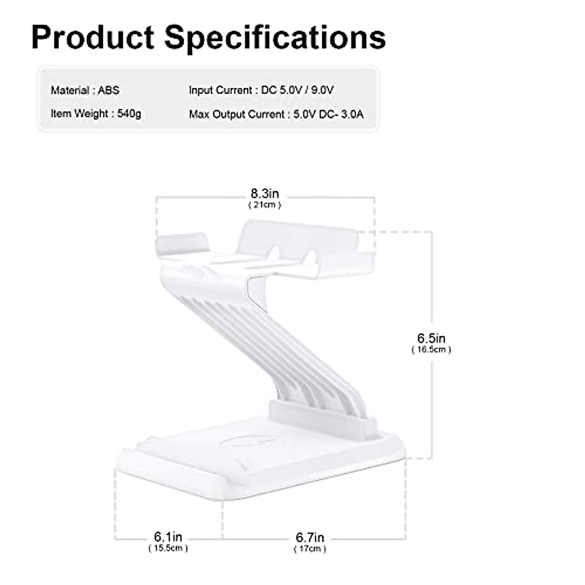 CNBEYOUNG Charging Dock Station Compatible with Quest 2 Quest 3 Apple Vision Pro, VR Headset Display Stand&Controller Holder with Wireless Charger Compatible with iPhone Apple Watch Airpods Series