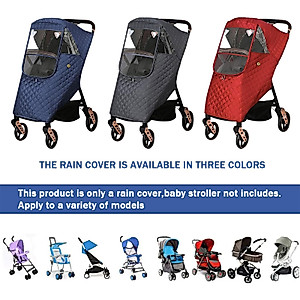 Winter Baby Stroller Cover, Universal Stroller Windshield Rain Cover to Keep Warm in Winter, Baby Travel Weather Shield Stroller Cover for Pushchair (Grey)
