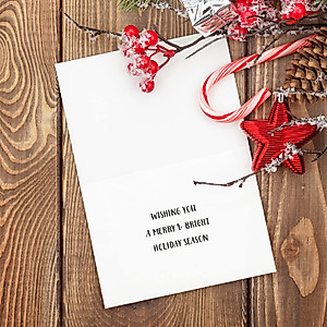 Christmas Cards Set - 24 Gold Foil Holiday Cards with Red Envelopes – 6 Assorted Designs Boxed for Easy Storage - 4.25 x 5.75, Bulk Greeting and New Years Decor Sheets