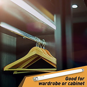 Hiboom 6 Pack F8T5 4100K Fluorescent Light Bulbs with G5 Mini Bi Pin Base, 12 Inches 8W Cool White T5 Tube Replacement for Under Cabinet Light, Kitchen, RV, Closet