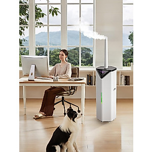 19L/5Gal Large Humidifiers for Bedroom 2800 sq ft, Quiet Humidifiers for Large Room, Floor Humidifier with 3 Mist Mode & Auto 180°Mist Tube for Home Whole House School Office Commercial Plants