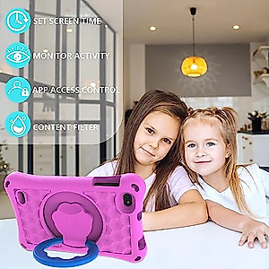 8 inch Kids Tablet, 32GB ROM Android 12 Tablet for Kids Parent Control Toddler Tablet with Case, 2GB RAM Wifi Tablet Pc, Pre installed Learning Education Tablets, 2+5MP Dual Camera IPS Screen, Pink