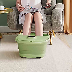 YEmirth Foldable Foot Bath Foot Bath Tool, Foot Bath Basin with Foot Massager, Help Sleep, Foot spa, Suitable for Family spa Pedicure, can Save Space[A1]