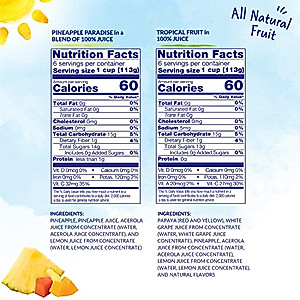 Dole Fruit Bowls Pineapple Tidbits & Tropical Fruit in 100% Juice Snacks, 4oz 12 Total Cups, Gluten & Dairy Free, Bulk Lunch Snacks for Kids & Adults