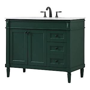 Elegant Decor Indoor Modern Under Sink Bathroom Fixtures Storage Organizer Cabinet 42 inch Single Bathroom Vanity - Green