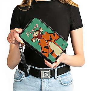 Buckle-Down Women's PU Zip Around Wallet Rectangle-Winnie The Pooh, 7.5"x4.5"