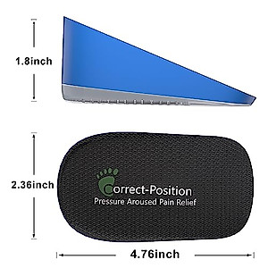 Correct-Position Height Increase Insoles, Heel Cushion Inserts, Heel Lift Inserts for Leg Length Discrepancies (Blue, 1.8" Height)