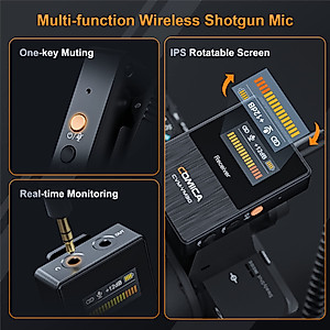 comica VM30 Shotgun Microphone - Professional Wireless Mic for DSLR Camera, Smartphone and PC with 70/150Hz, 328' Range, USB C Digital Output- Perfect for Video Recording, Podcasting and Interview
