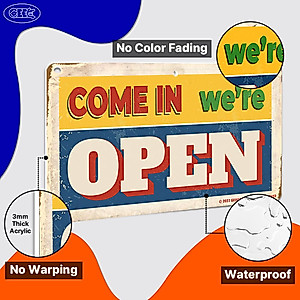 GEEKBEAR Open Closed Sign (01. Red & Black) - 9.8 x 5.9 inches