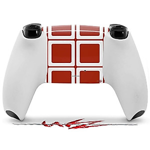 WraptorSkinz Skin Wrap compatible with Sony PS5 DualSense Controller Squared Red Dark (CONTROLLER NOT INCLUDED)