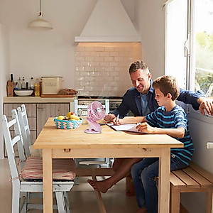 SkyGenius Battery Operated Clip On Baby Stroller Fan (Pink)