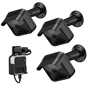 OLAIKE Housing and Metal Wall Mounting Bracket(3 Pack) for Blink Outdoor 3 (3th Gen) /XT/XT2,Weatherproof Protective Cover & 360° Adjustable Security Mount with Blink Sync Module Outlet Mount, Black