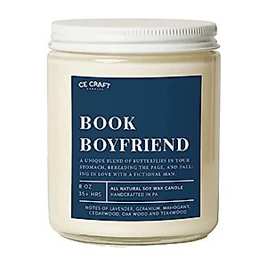 CE Craft Book Boyfriend Scented Candle - Gift for Her, Library Book Candle, Book Lover Gift, Reading Candle, Bookstore Book Lover Book Boyfriend Gift for Her