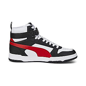 PUMA mens Rbd Game Sneaker, Puma White-high Risk Red-puma Black-puma Team Gold, 11 US
