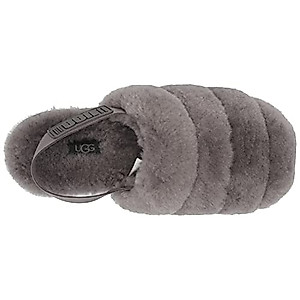 UGG Women's Super Fluff Slipper, Charcoal, 10