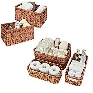 GRANNY SAYS Bundle of 2-Pack Wicker Baskets & 3-Pack Wicker Storage Baskets for Organizing