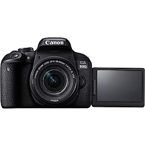 Canon EOS Rebel 800D / T7i DSLR Camera with 18-55 4-5.6 is STM Lens (1895C002) + 4K Monitor + Canon EF 50mm Lens + Mic + Headphones + 2 x 64GB Cards + Color Filter + Case + More (Renewed)