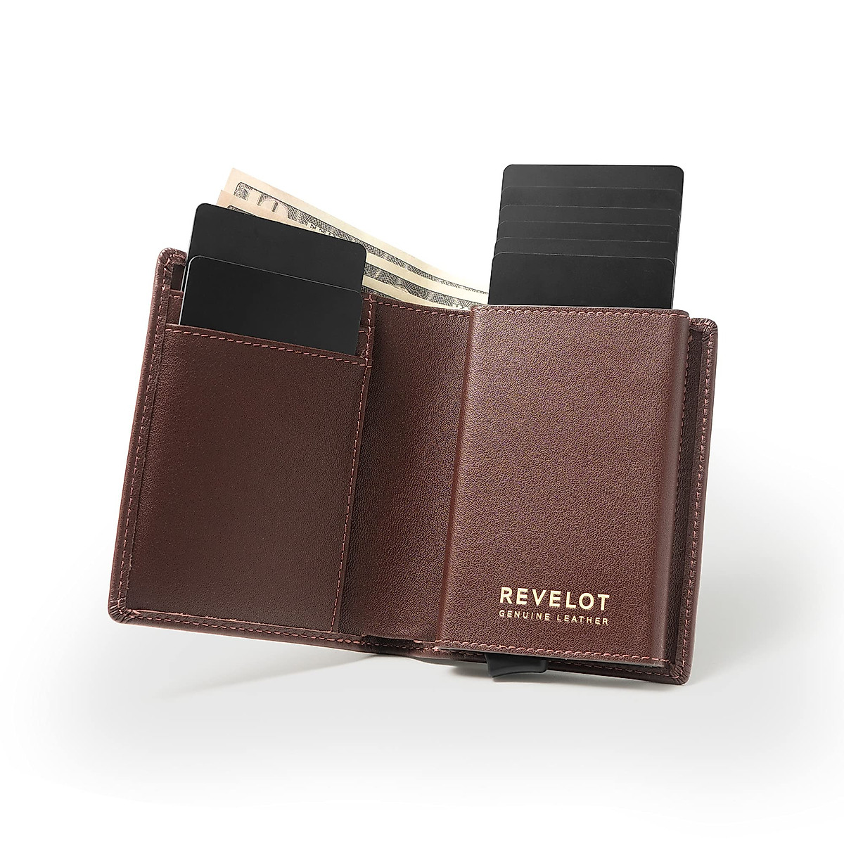 Revelot Cardholder Wallet/Genuine Leather with RFID Blocking / W1 (Coffee Nappa)