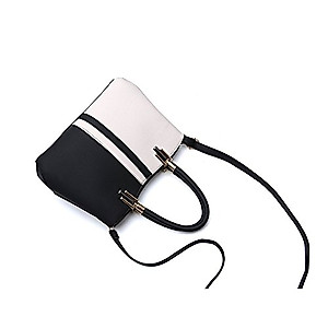 Nevenka Purses and Handbags for Women Top Handle Bags Leather Satchel Totes Shoulder Bag From (Black)