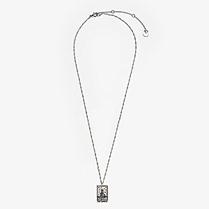 Pura Vida 18" Silver Lover Tarot Pendant Necklace - Handmade Statement Necklace with Silver Chain - Silver Necklace for Women, Long Necklaces for Teen Girls, Boho Jewelry for Women - 3" Extender