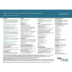Intel NUC 11 Pro NUC11TNHi5 Tiger Canyon Home & Business Mini PC Mini Desktop 11th Gen Intel® Core™ i5-1135G7 Processor Upto 4.2 GHz Turbo,4 Cores,8 Threads,8 MB L3 Cache(No RAM&SSD)