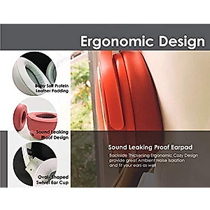 VOZA V700D Electrostatic, Dual Driver Hi Res, Deep bass Over-Ear HiFi Headphone with Microphone, Red Color