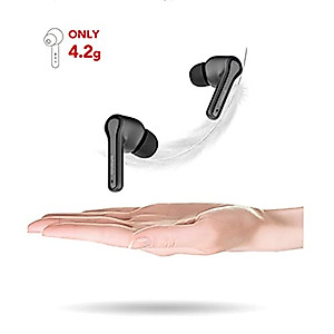 rockmia Ture Wireless in-Ear Earbuds Mini Noise Cancelling Headphones Built-in Mic, Bluetooth 5.0 Headphones Compatible with Apple & Android(Black, T1)