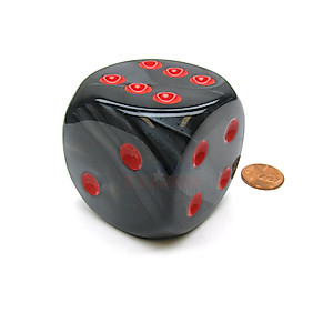 Black Velvet Die with Red Pips D6 50mm (1.97in) Pack of 1 Chessex