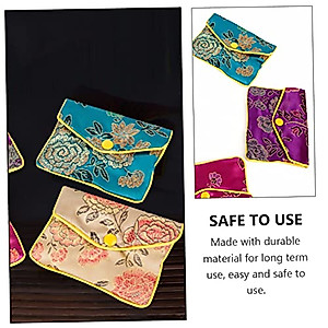 CUBTOL 15pcs New Cloth Brocade Cosmetic Storage Antique Earings Multiple Lipstick Pouches Colors Card Supplies Wedding Purses Jewellery Embroidery Organiser Purse Necklace Delicate