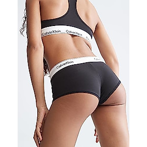 Calvin Klein Women's Modern Cotton Boyshort Panty, Black, Small