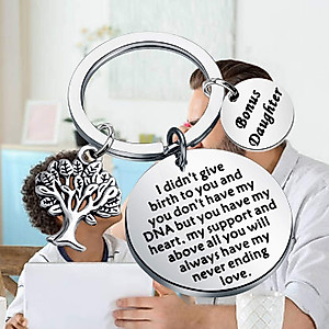 Adoptionn Gifts Keychain Adopted Child Gifts Stepdaughter Stepson Gifts from Stepmom Stepdad Adoptionn Jewelry You Will always have My Never Ending Love (Step daughter)