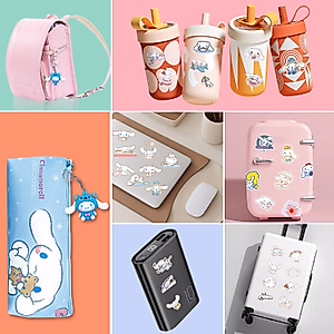 Lobsgous Cinnamoroll School Supplies Set, Cute Cinnamoroll Stationary Set, Kawaii School Supplies - Includes Pencil Case Ballpoint Pen Eraser Ruler ID Badge Holder Stickers Key Chain for Girls Teens