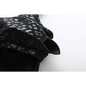 THE GYM PEOPLE Womens Leopard Longline Sports Bra Wirefree Padded Medium Support Yoga Bras Gym Running Workout Tank Tops (Black Leopard, X-Large)