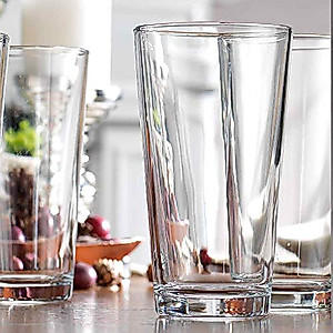 Set of 18 Sleek and Durable Drinking Glasses - Glassware Set Includes 6-17oz Highball Glasses, 6-13oz Rocks Glasses, 6-7oz Juice Glasses | Heavy Base Glass Cups for Water, Juice, Beer, & Cocktails.