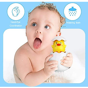 Easter Eggs Basket Stuffers,Baby Bath Toys for Toddlers 1-3 Old Years,Sensory Toys Kids Bathtub Hatching Swimming Pool Bath Toy Gifts for Infants Boys Girls Bithday Water Gun (Ducks)